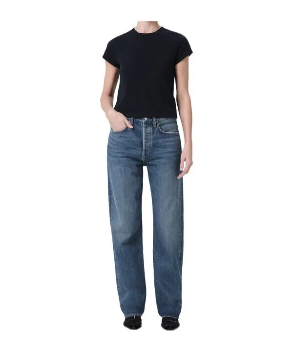 AGOLDE Kelly High-rise Straight-leg Jeans - Deep Indigo