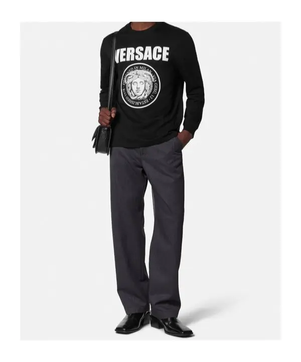 Versace Long Sleeved Crewneck T-shirt