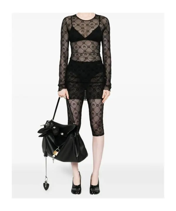 MARINE SERRE Moon Embellished Long-sleeved Dress