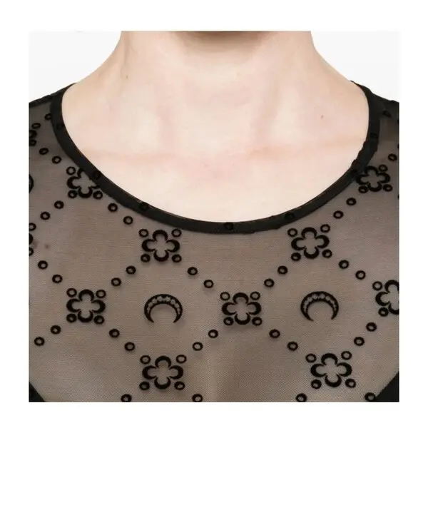 MARINE SERRE Moon Embellished Long-sleeved Dress