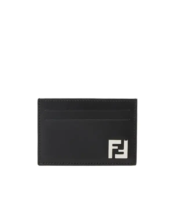 Fendi Leather Card Holder - Black