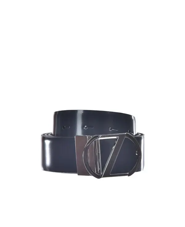 Zegna Logo Buckle Belt - Black