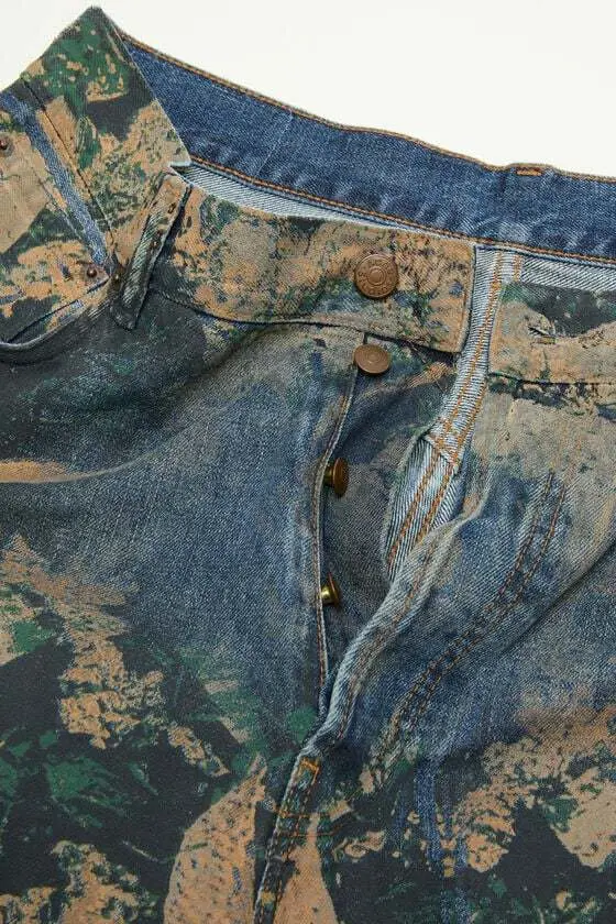 Acne Studios Super Baggy Jeans With Seasonal Print - Black