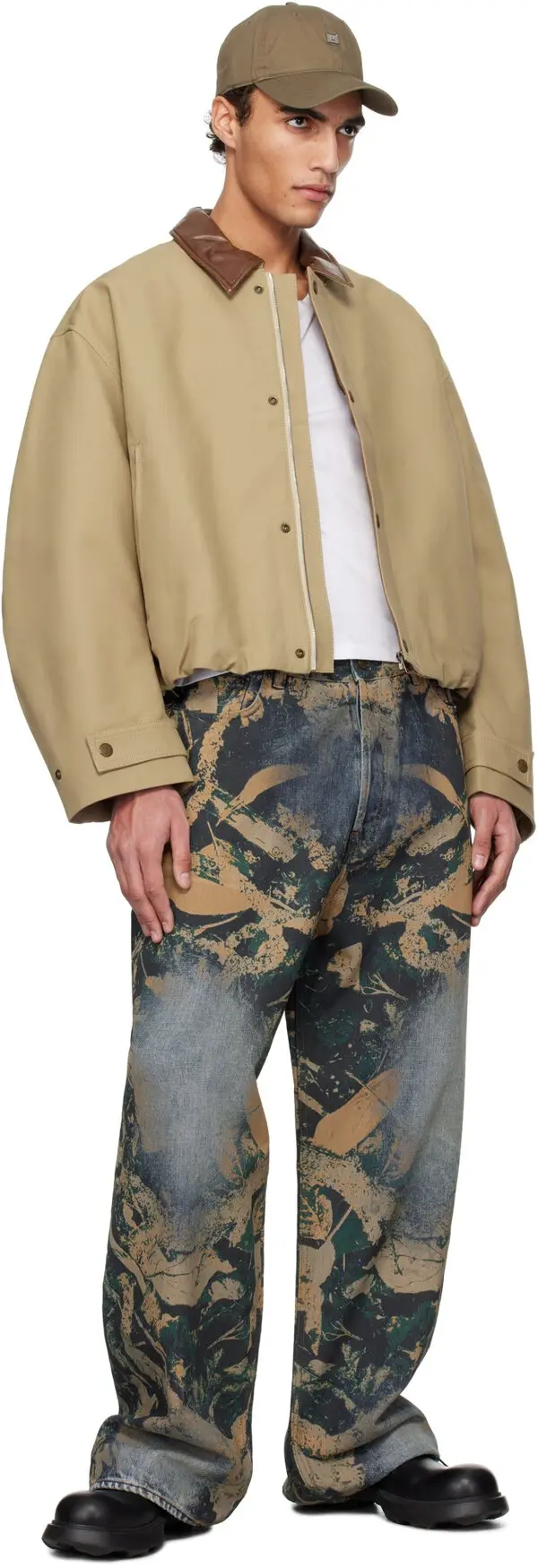 Acne Studios Super Baggy Jeans With Seasonal Print - Black