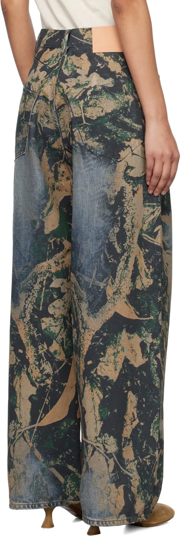Acne Studios Super Baggy Jeans With Seasonal Print - Black