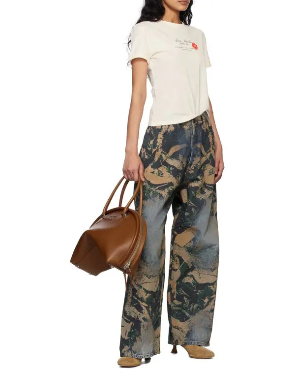 Acne Studios Super Baggy Jeans With Seasonal Print - Black