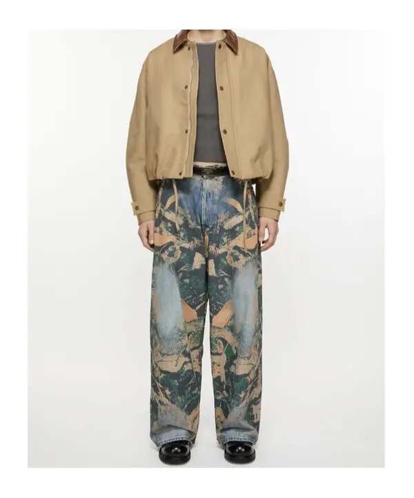 Acne Studios Super Baggy Jeans With Seasonal Print - Black