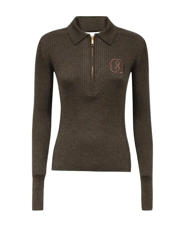 Bally Ribbed Half-zip Jumper With Lapel And Logo