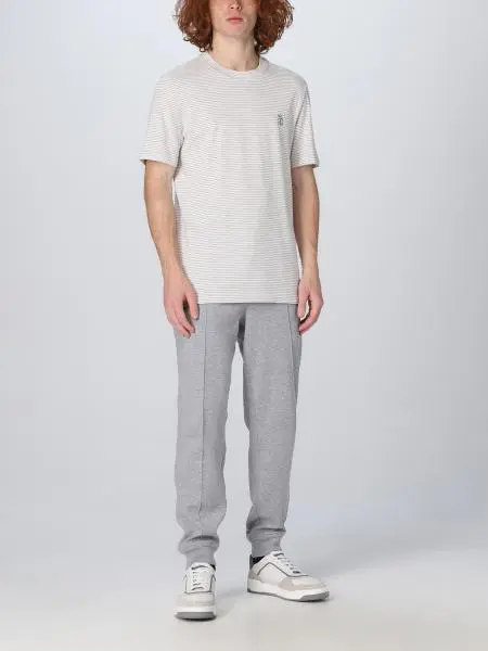 Brunello Cucinelli Cotton-linen Striped T-shirt