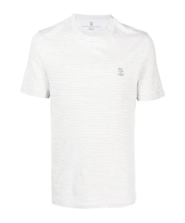 Brunello Cucinelli Cotton-linen Striped T-shirt