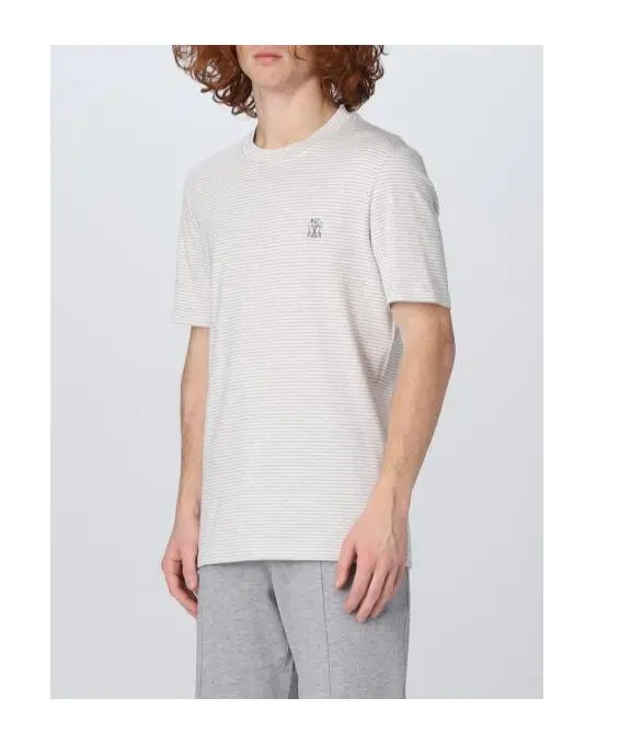 Brunello Cucinelli Cotton-linen Striped T-shirt