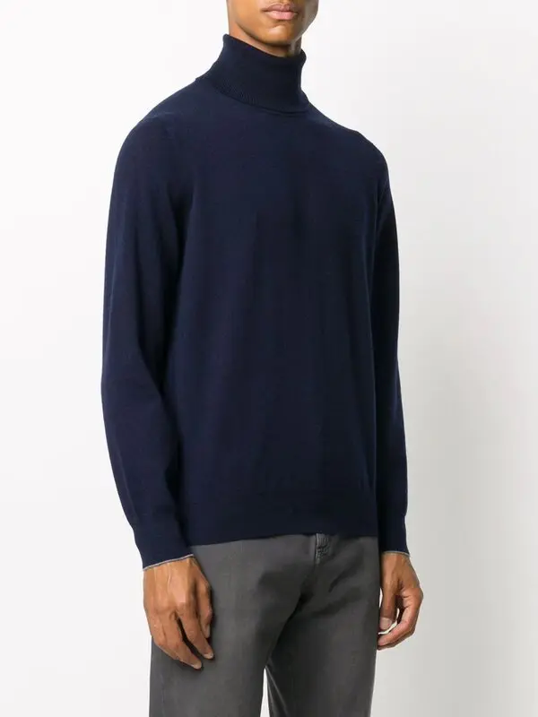 Brunello Cucinelli Knitted Turtleneck Jumper - Blue