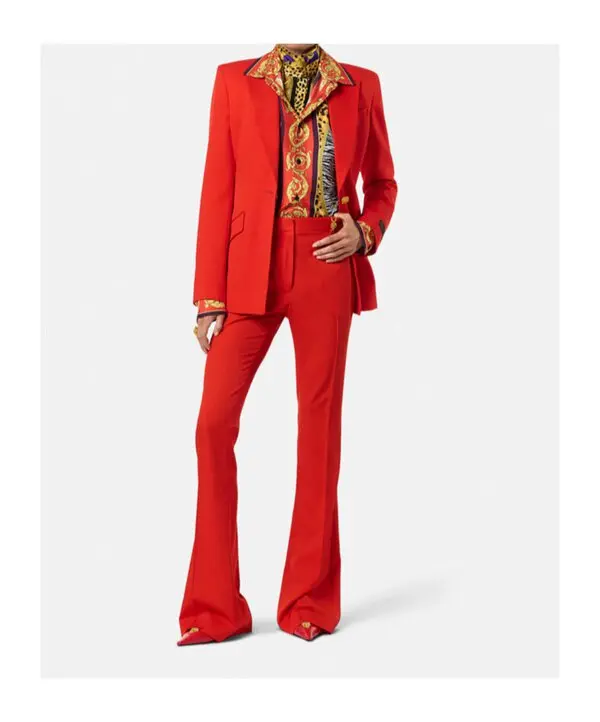 Versace Baroque Print Puff Sleeve Blouse