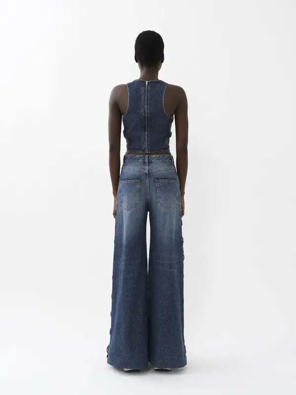Chloé Side Cut-out Denim Top