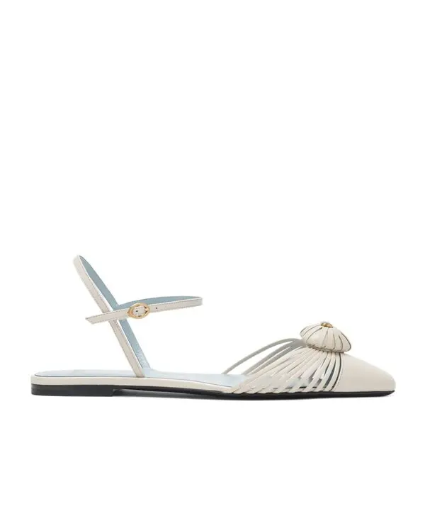 Valentino Garavani Vlogo Signature Pointed Toe Flat - Nude
