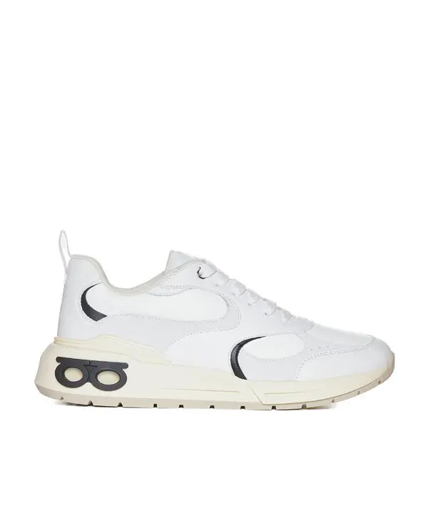 FERRAGAMO Gancini Logo Sneakers - White