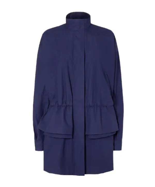 Fendi High-neck Drawstring Waist Poplin Parka - Blue