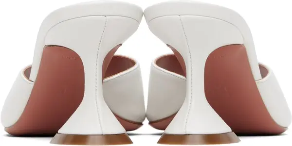 Amina Muaddi Lupita Slipper High Heel Sandals - White