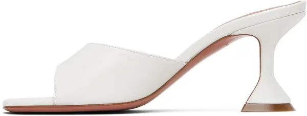 Amina Muaddi Lupita Slipper High Heel Sandals - White