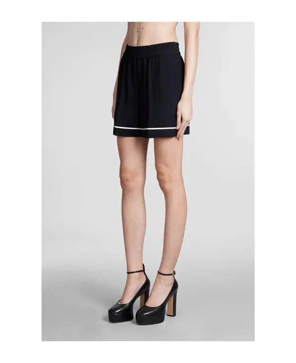 Red Valentino High Waist Contrasting Trim Shorts - Black