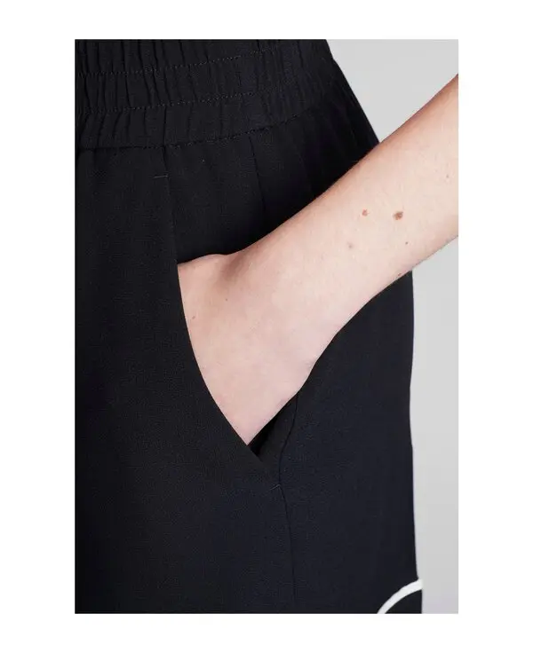 Red Valentino High Waist Contrasting Trim Shorts - Black