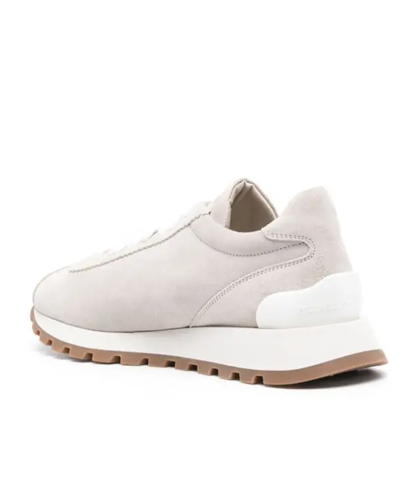 Brunello Cucinelli Suede Lace-up Sneakers - White