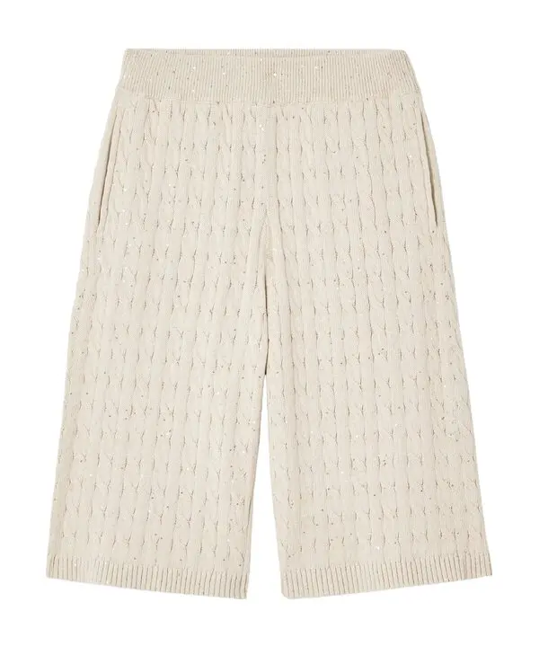 Brunello Cucinelli Cable Knit Sequined Shorts
