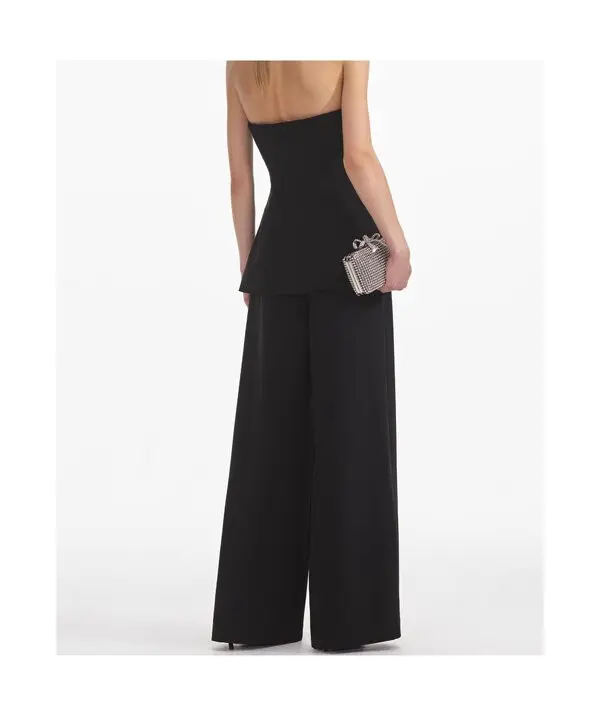 SELF-PORTRAIT Bandeau Crepe Jumpsuit - Black