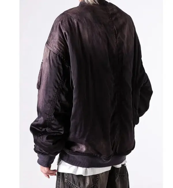 Mihara Yasuhiro Aged Flight Zip-up Bomber Jacket - Black