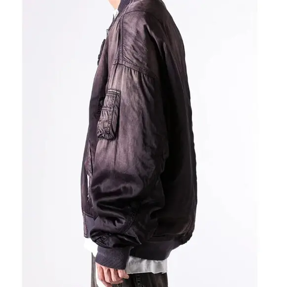 Mihara Yasuhiro Aged Flight Zip-up Bomber Jacket - Black