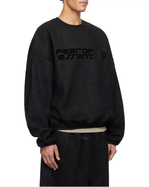 Fear Of God Long Sleeve Crewneck Sweatshirt With Ribbed Details - Black