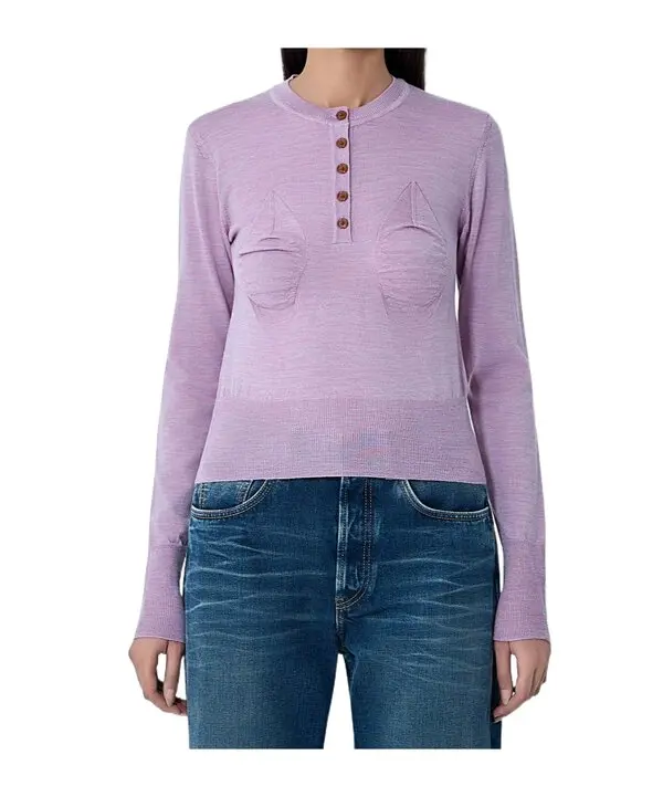VIVIENNE WESTWOOD Buttoned Crewneck Jumper - Purple