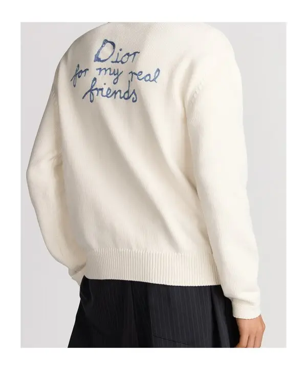 Dior Ribbed Knit V-neck Cardigan
