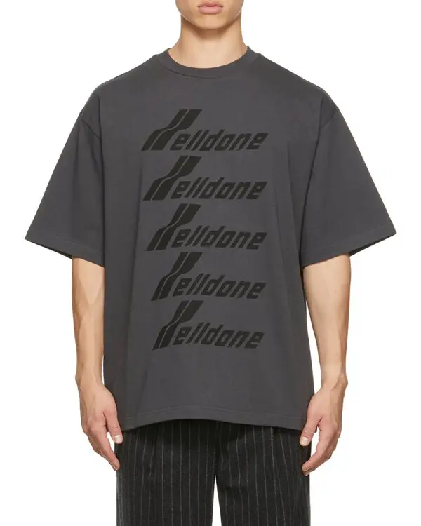 We11Done Logo-print Crew Neck T-shirt - Black