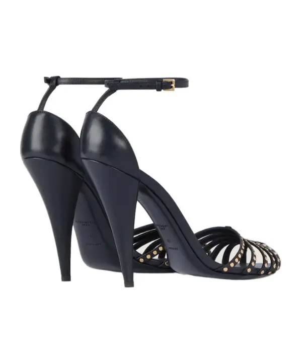 Givenchy Leather Cage Heeled Sandals With Studs