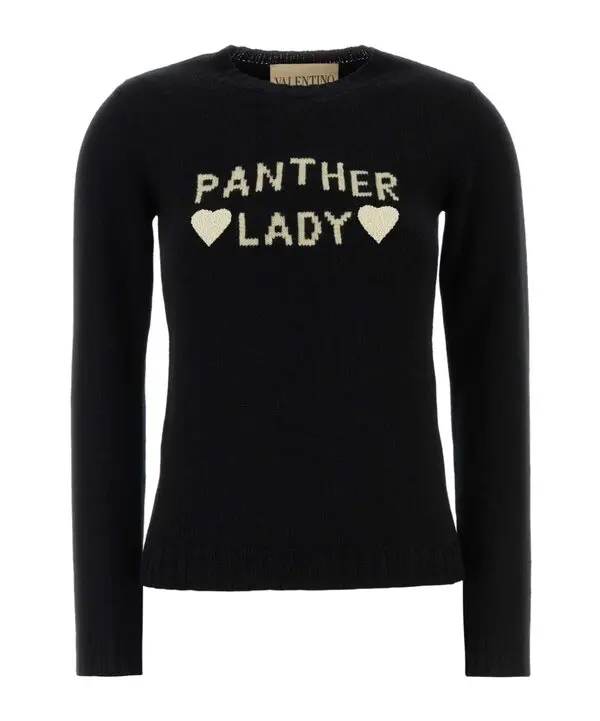 Valentino Garavani Slogan Intarsia Long-sleeve Sweater