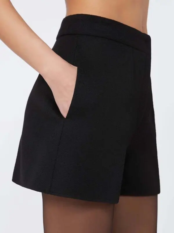 Sportmax Buono Pleated Tailored Shorts - Black