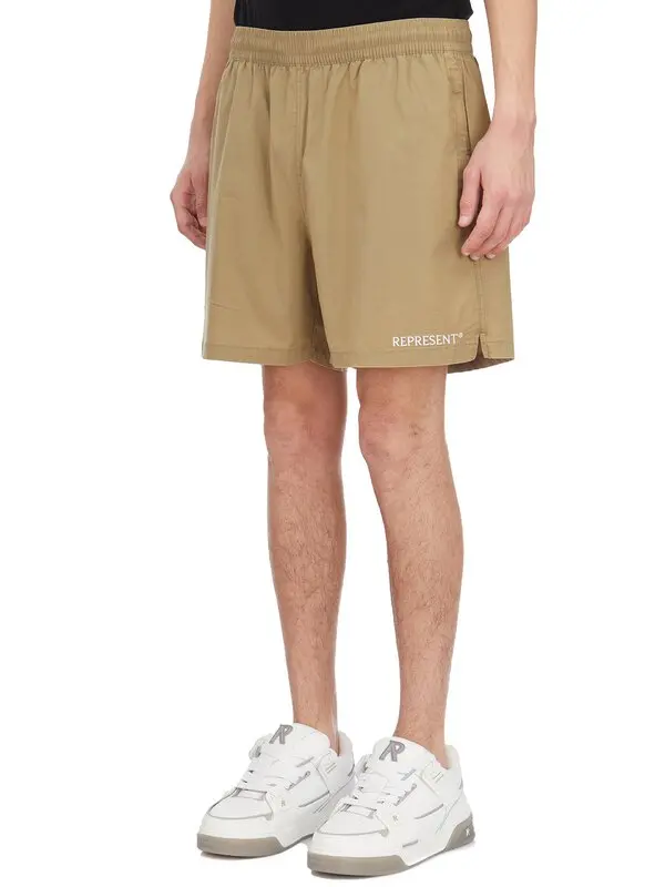 REPRESENT Elastic Waist Logo Detail Shorts