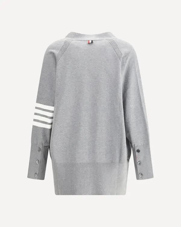 Thom Browne Four-bar Long Sleeve Cardigan