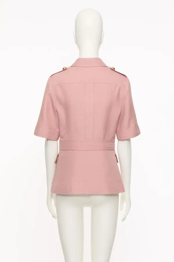 Valentino Garavani Short Sleeve Casual Jacket With Button Detail