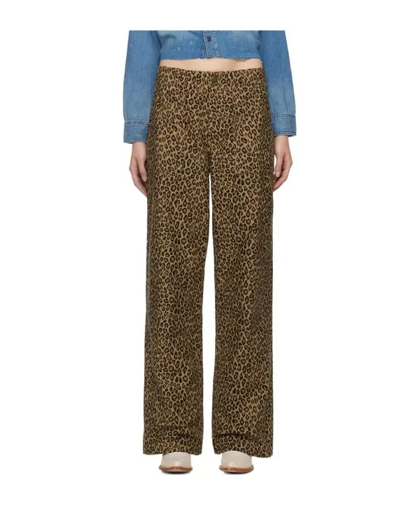 R13 Wide-leg Leopard Print Trousers