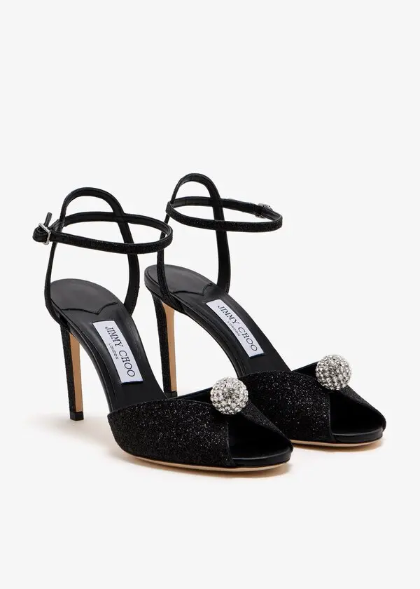 JIMMY CHOO Sacora 85 High-heeled Sandals - Black