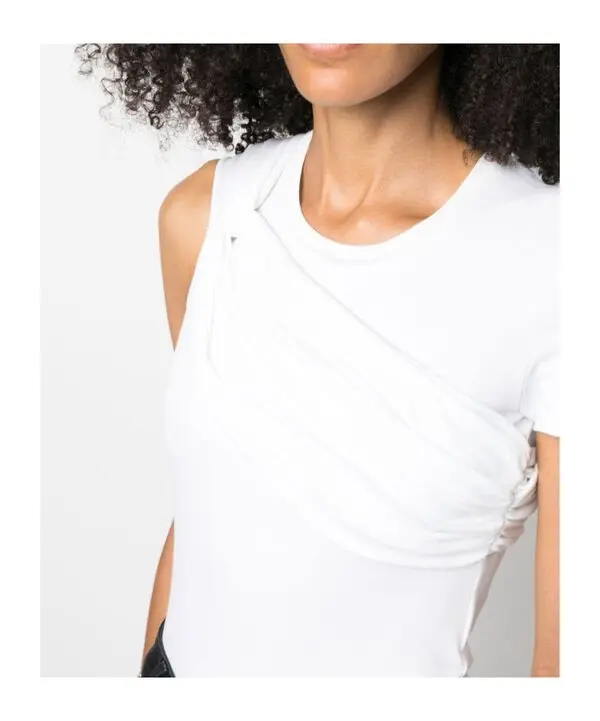 Blumarine Twist-detailed Crewneck T-shirt - White