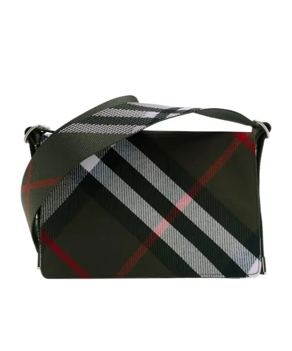 Burberry Checked Foldover-top Messenger Bag - Lake Color