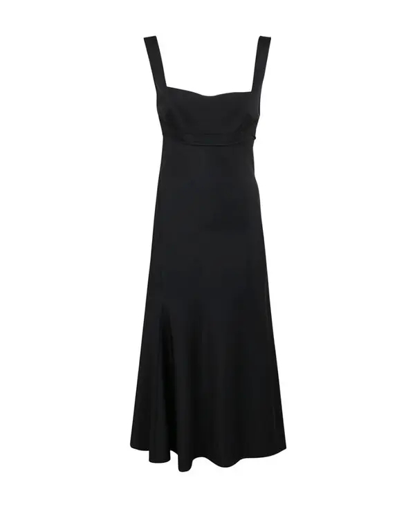 Victoria Beckham Cady Square Neck Midi Dress