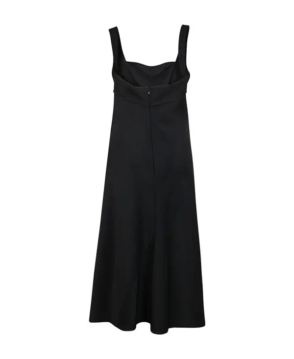 Victoria Beckham Cady Square Neck Midi Dress