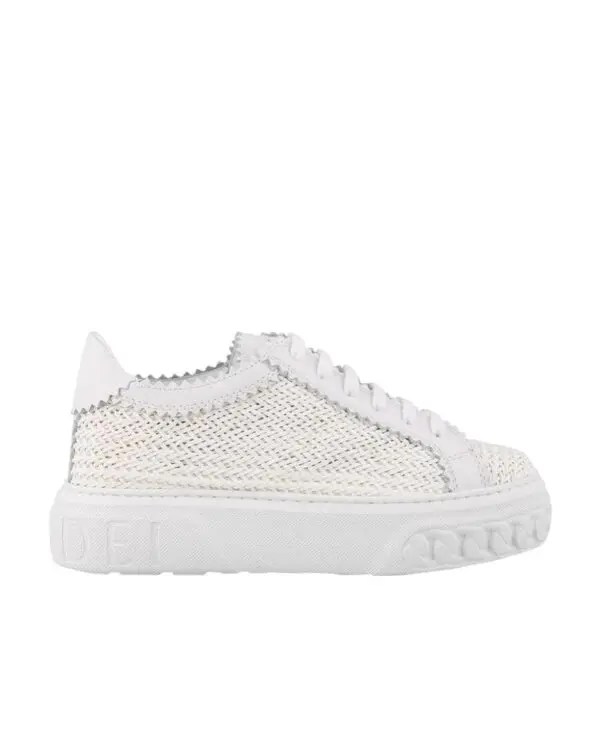 Casadei Off Road Woven Lace-up Sneakers - White