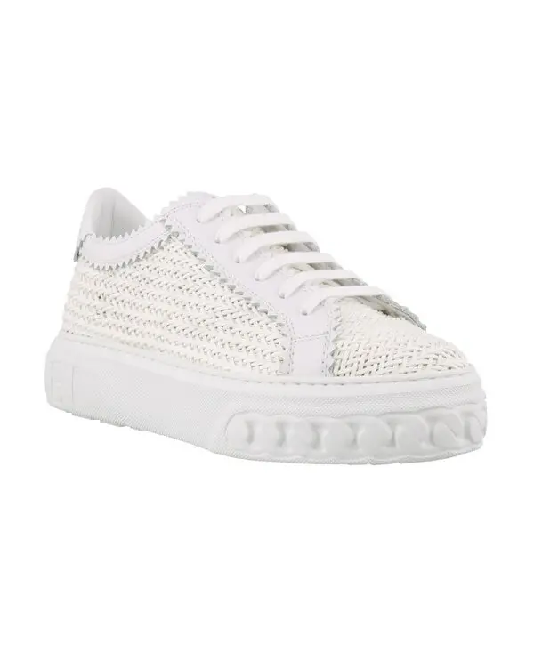 Casadei Off Road Woven Lace-up Sneakers - White