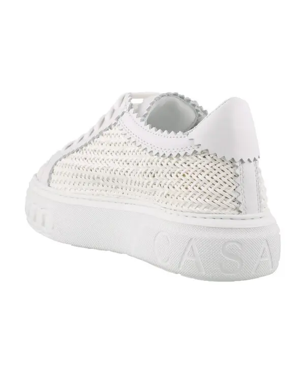 Casadei Off Road Woven Lace-up Sneakers - White