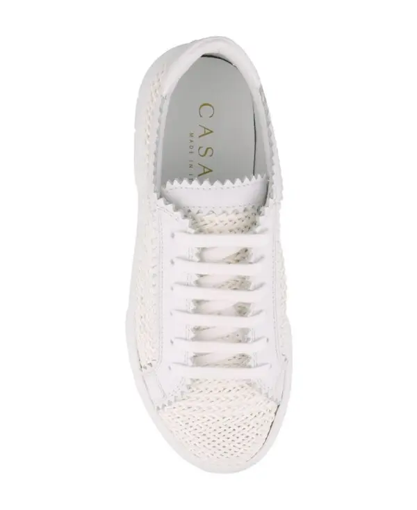 Casadei Off Road Woven Lace-up Sneakers - White
